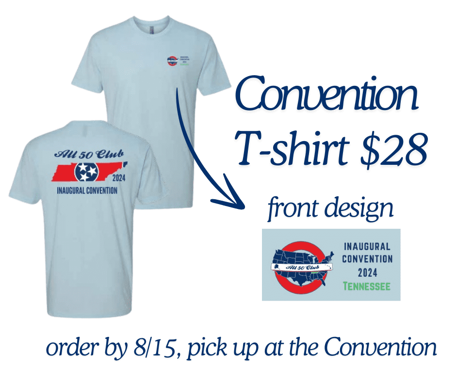 2024 All Fifty Club Convention T-shirts - All Fifty Club