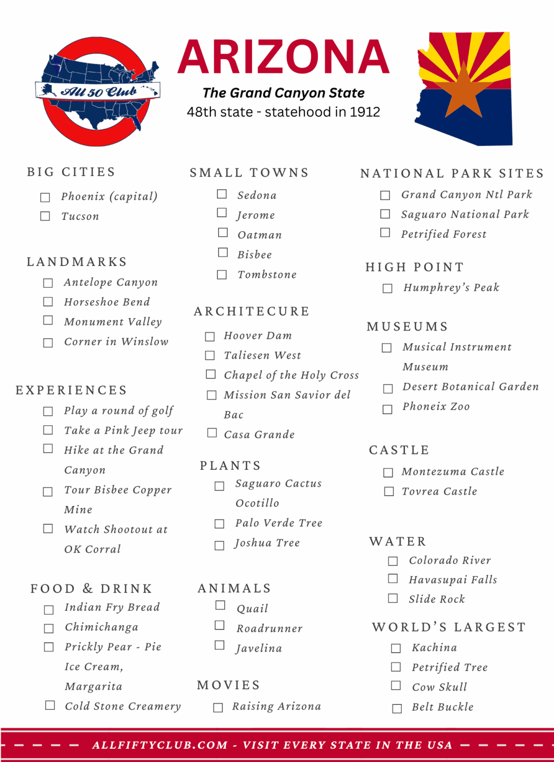 Arizona - All Fifty Club